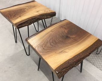 Live edge end table | Etsy