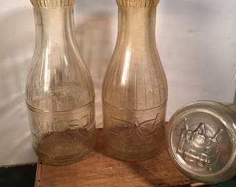 Vintage milk bottles | Etsy