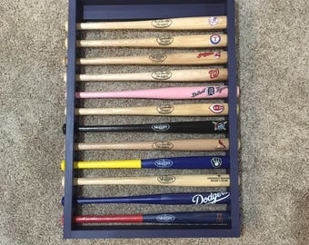 10 Mini Baseball Bat Display Holder Rack Table top or wall