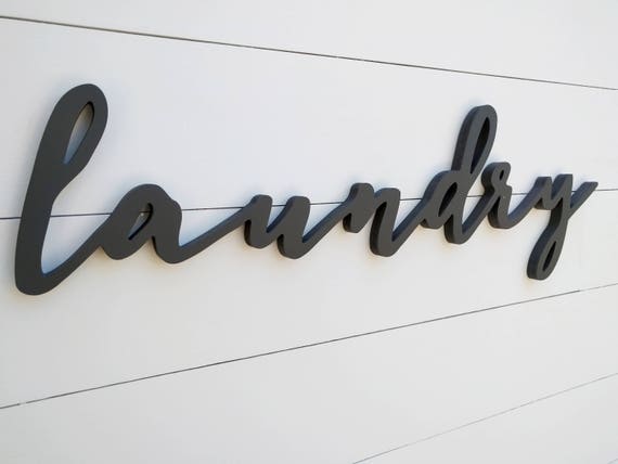 Laundry Word Cutout Wooden letters Laundry Sign