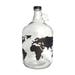 World Map Money Jar Travel Fund 1 Gallon Glass Jug with