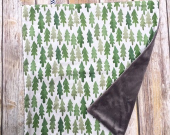 Items similar to Winter Tree Organic Baby Blanket: Evergreen design ...