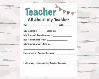 All about my teacher | Etsy