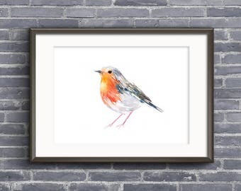Robin painting | Etsy