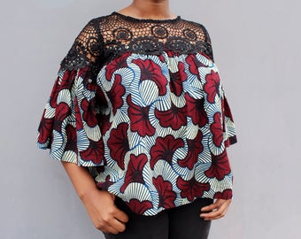 African print blouse | Etsy