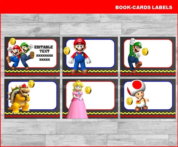Super Mario Bros School label name label name tag sticker