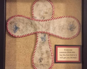 Baseball Cross Shadow box