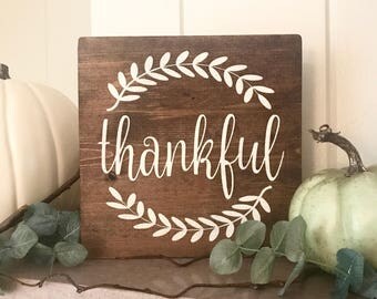 Thankful wood sign | Etsy