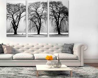 Extra large wall art 4 panel split canvas Hydrangea photograph