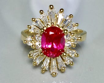 Vintage ruby ring | Etsy