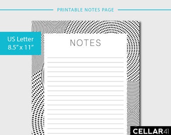 Notes Planner Pages Printable Notebook Pages Meeting Notes