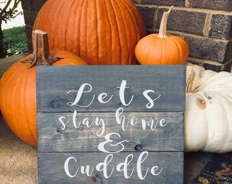 Lets cuddle sign | Etsy