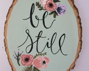 Gold foil and Watercolor Be Still Art Print
