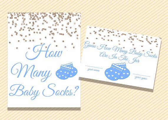 Guess How Many Socks Game Printable Baby Shower Games Gold