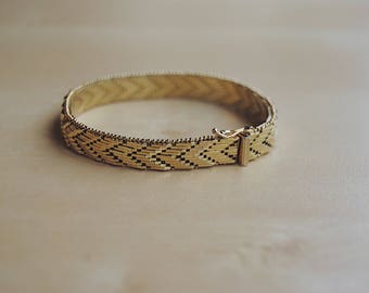 Items similar to Chevron Bracelet : Black & White on Etsy