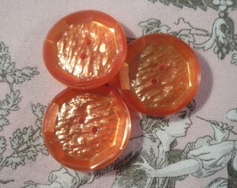 Set of 2 Red Orange Fancy Swirl-Warm Autumn decor-Wood with