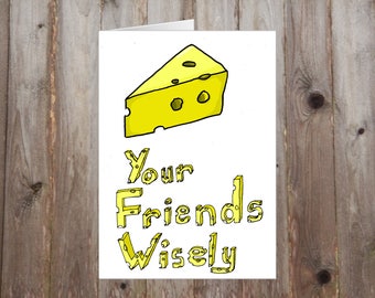 Cheese birthday card | Etsy