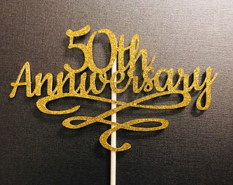 50th anniversary cake topper | Etsy
