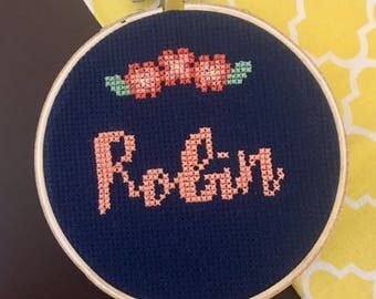 Name cross stitch | Etsy