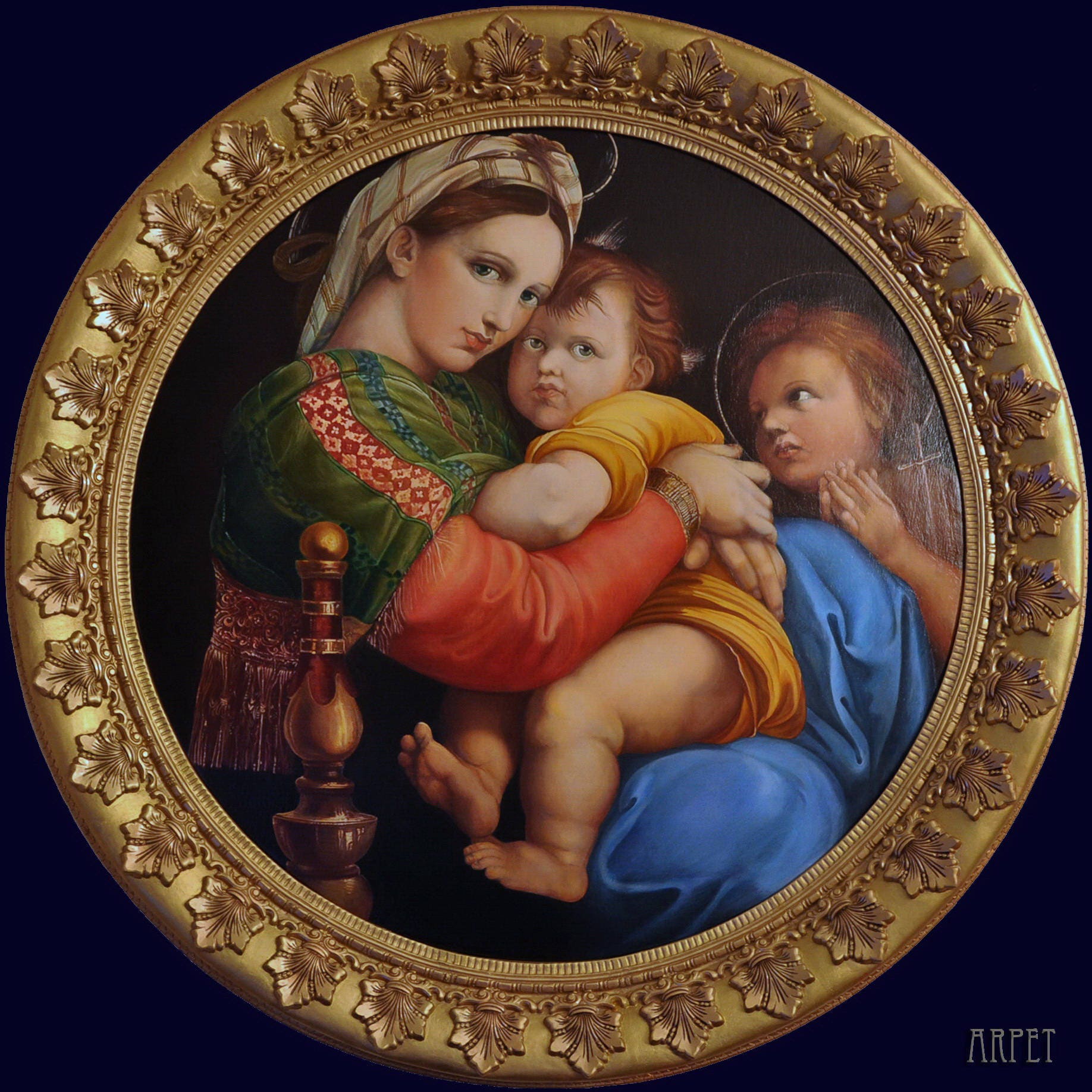 Reproduction of Madonna of the Chair by Raphael / oil on
