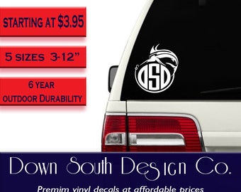 Fish monogram decal | Etsy