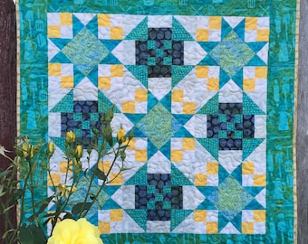 Yellow star quilt | Etsy