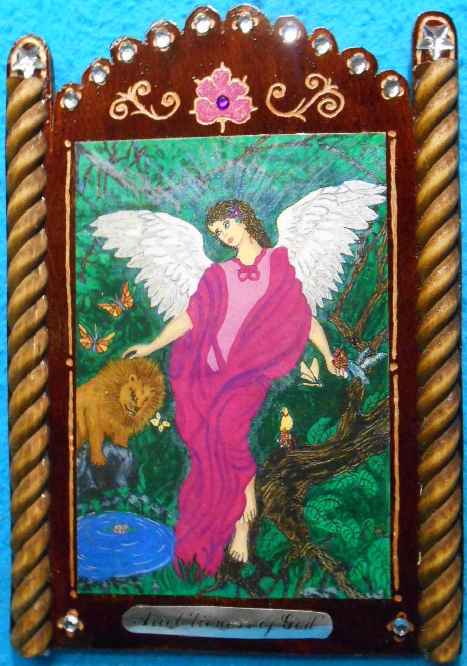ARCHANGEL ARIEL RETABLO Lioness of God Guardian