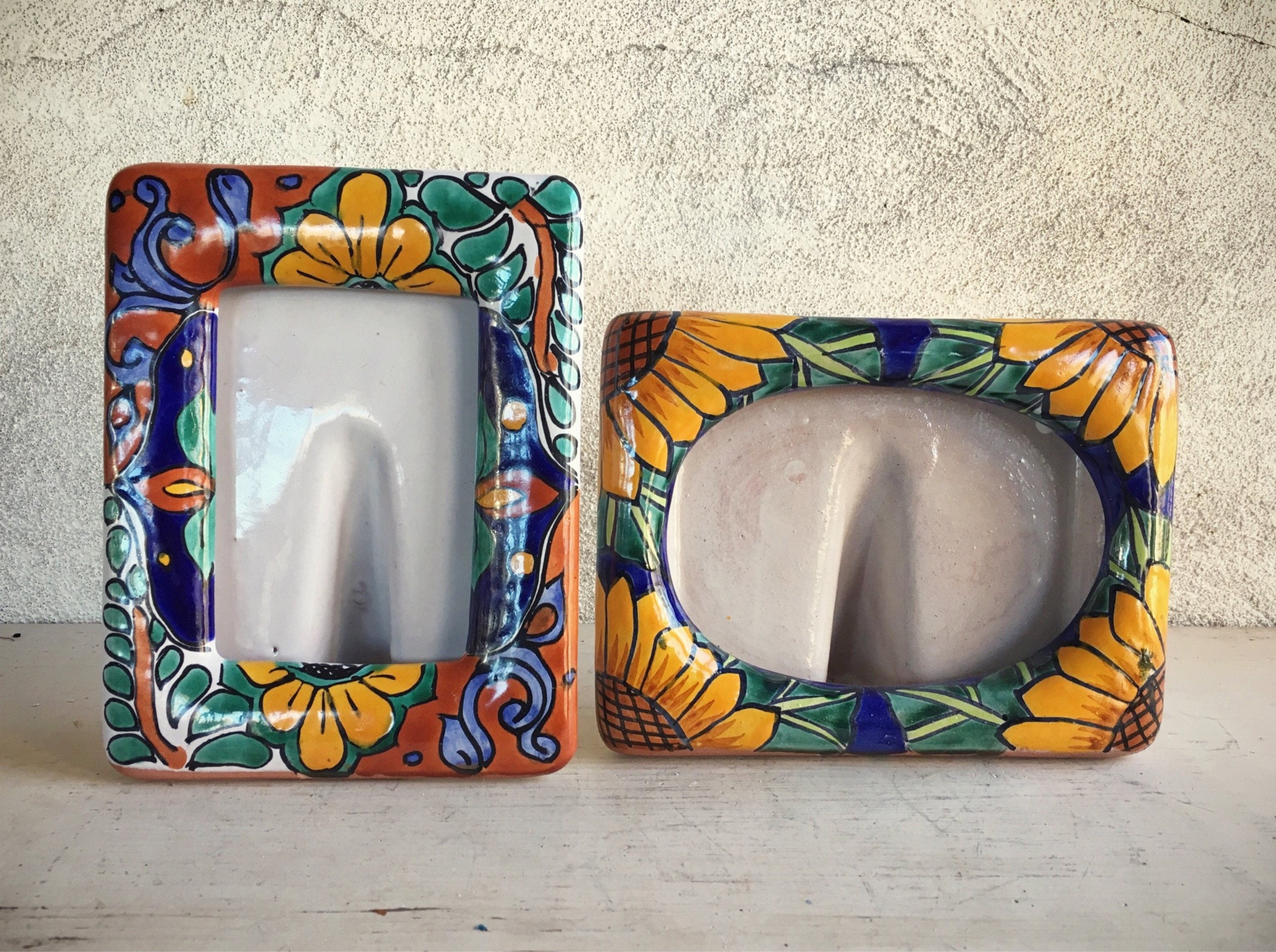 Vintage Mexican Talavera Picture Frames, Rustic Decor, Talavera Pottery ...