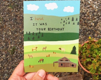 Nature birthday card | Etsy