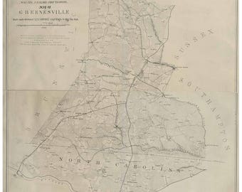 Roanoke County Virginia 1865 Old Wall Map With Homeowner