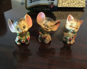 Plastic cat figurine | Etsy