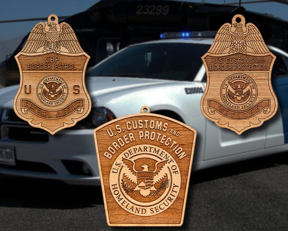 Personalized Wooden CBP Border Patrol Badge or Shoulder Patch