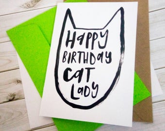 Birthday cat card | Etsy