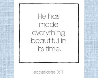 Ecclesiastes 3 11 | Etsy