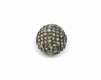 Pave diamond beads | Etsy