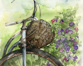 Bicycle painting | Etsy