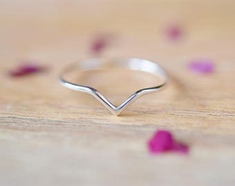 V shaped ring | Etsy