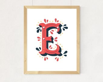 Decorative letter e | Etsy