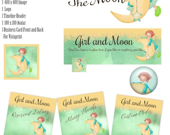 Moon logo design | Etsy