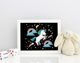 Unicorn cross stitch | Etsy