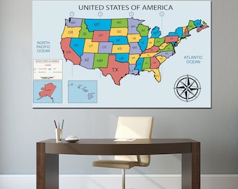 Large usa map | Etsy