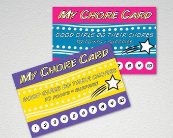 Chore punch card | Etsy