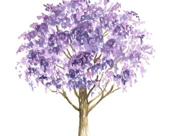 Purple tree painting | Etsy