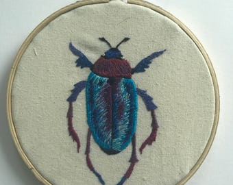 Beetle embroidery | Etsy