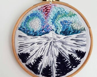 Mountain embroidery | Etsy
