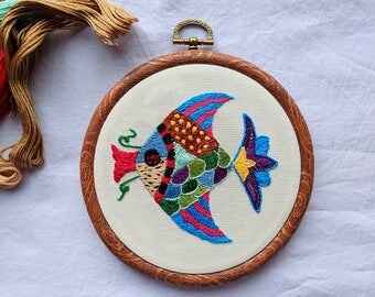 Fish embroidery | Etsy