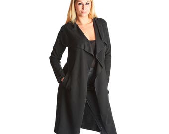 Men's Gothic Steampunk Coat Vampire Duster Black Wool