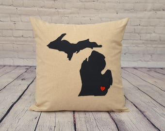 Michigan pillow | Etsy