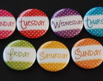 Days of The Week Calendar Cards Owl Polka Dot Hobo Stitched