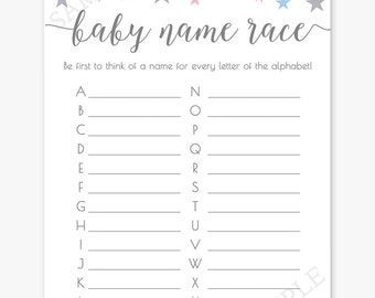 A z baby name game | Etsy